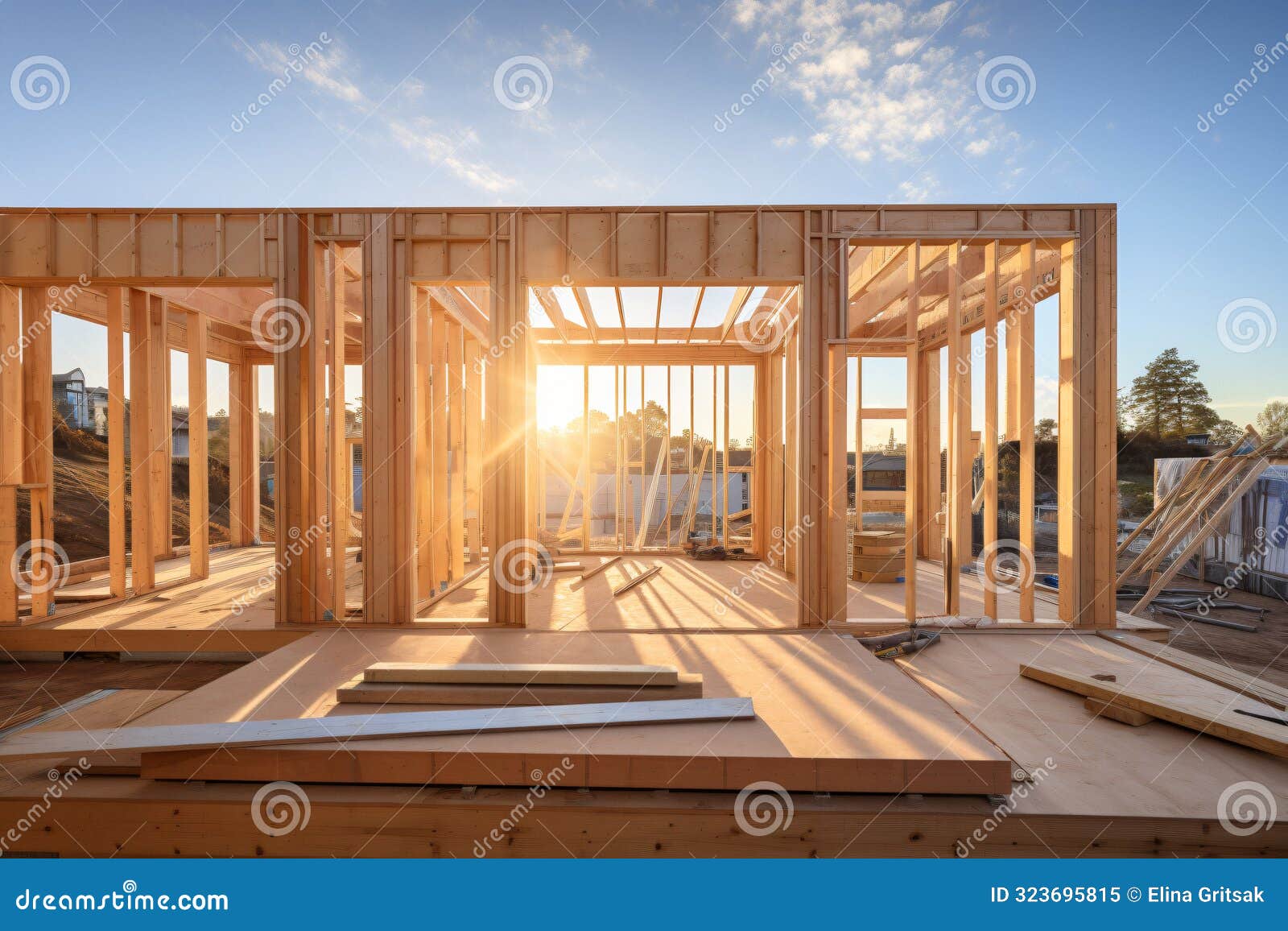 Frame Construction, Wooden Frame House, Wooden Framework, Stock Image ...