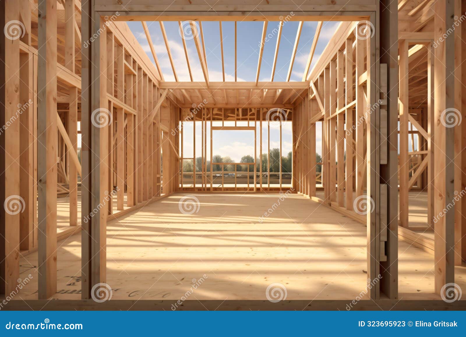 Frame Construction, Wooden Frame House, Wooden Framework, Stock Image ...