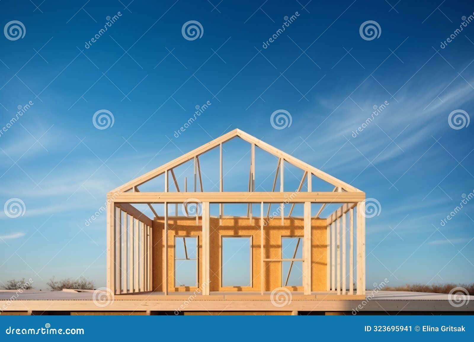 Frame Construction, Wooden Frame House, Wooden Framework, Stock Image ...