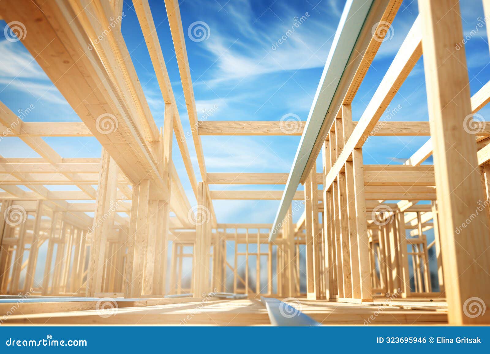 Frame Construction, Wooden Frame House, Wooden Framework, Stock Photo ...