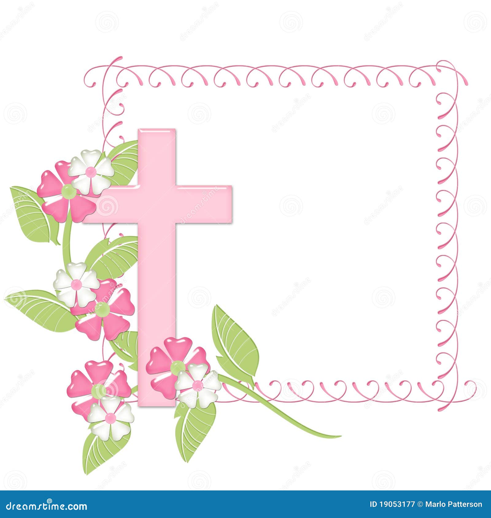 Frame Cor-de-rosa Com Cruz Cor-de-rosa Ilustração Stock - Ilustração de ...