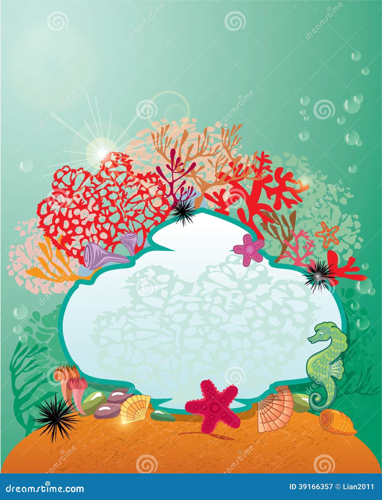 Frame Coral Reef Marine Life Background Stock Illustrations – 1,066 ...