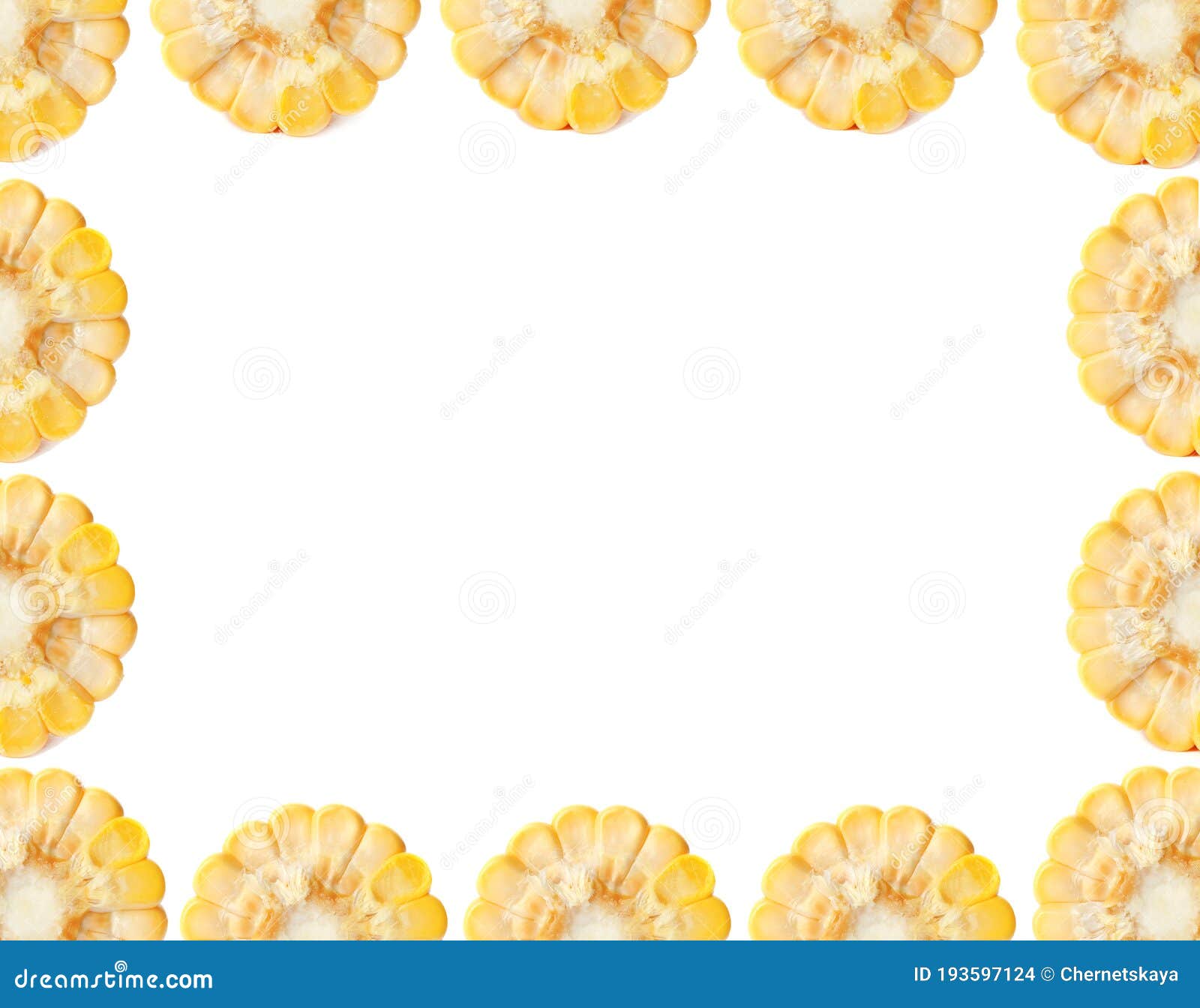 Frame of Corn Cob Pieces on Background Stock Photo - Image of diet ...