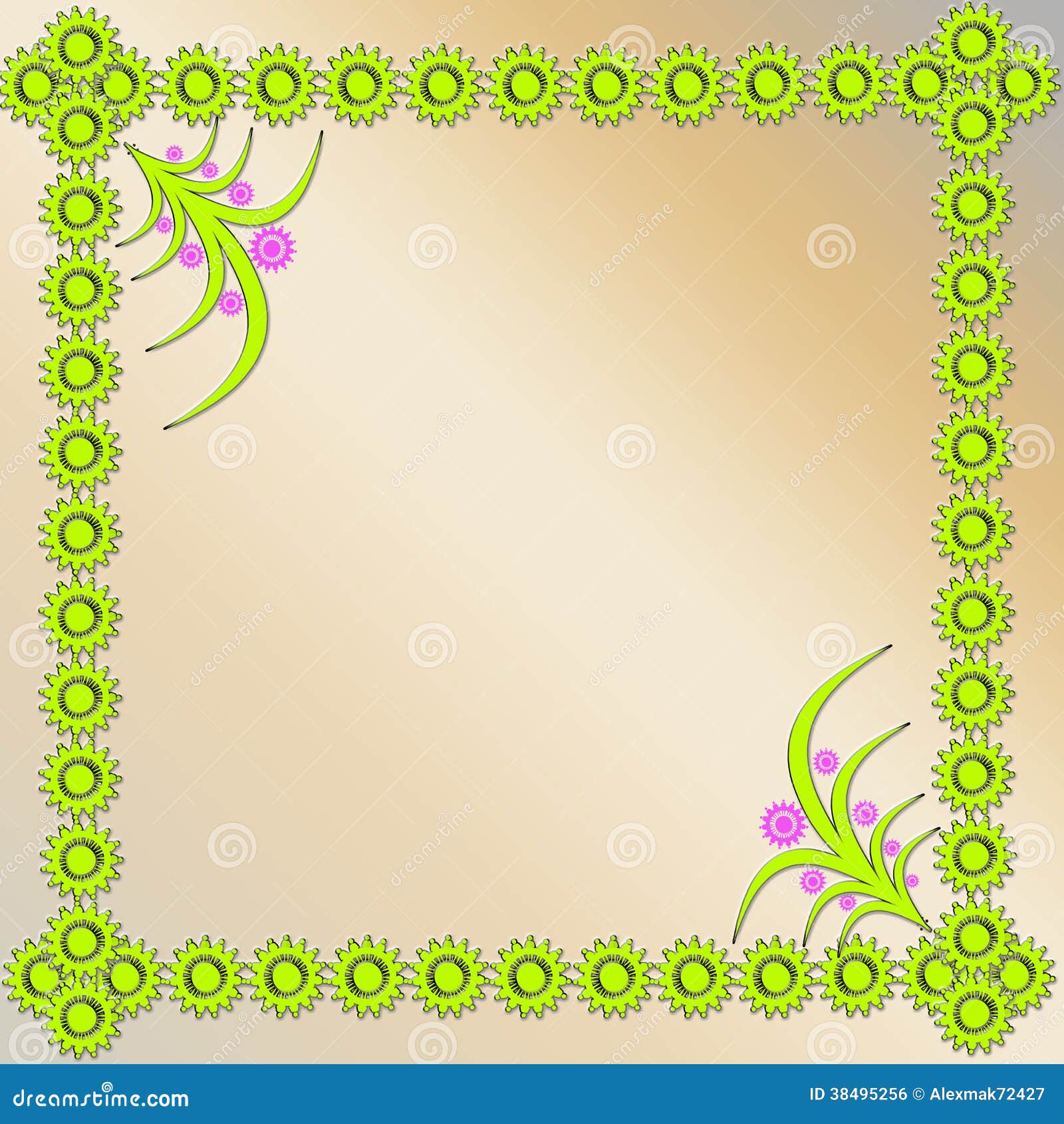 Frame in the Corner from Light-green Figures Stock Illustration ...