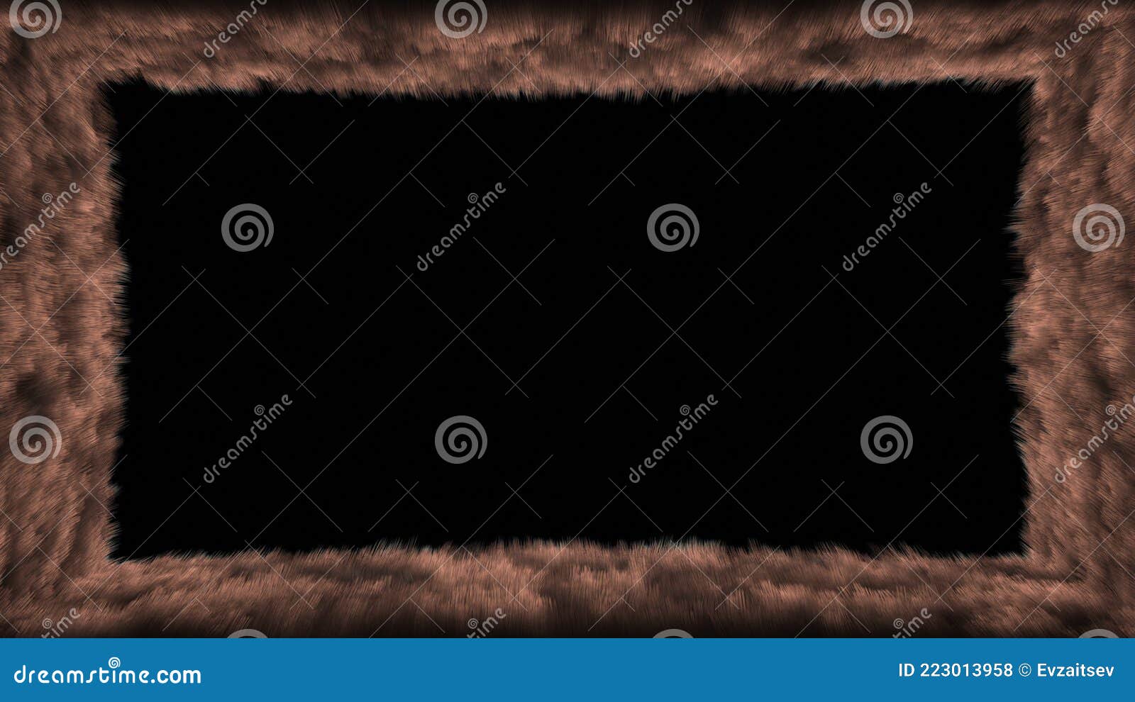 Frame Covered with Brown Fur. Frame on Black Stock Illustration ...