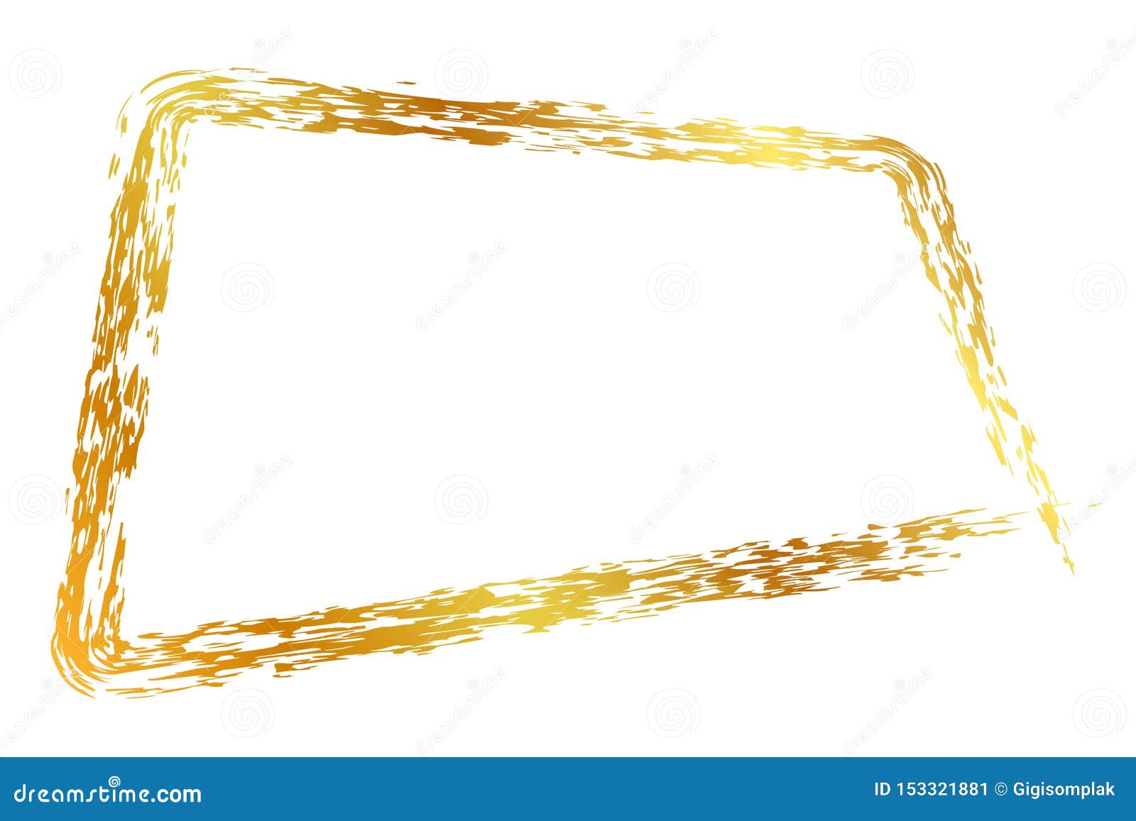 Frame - Crayon - Asymetric Rectangle - Golden 01A Stock Vector ...