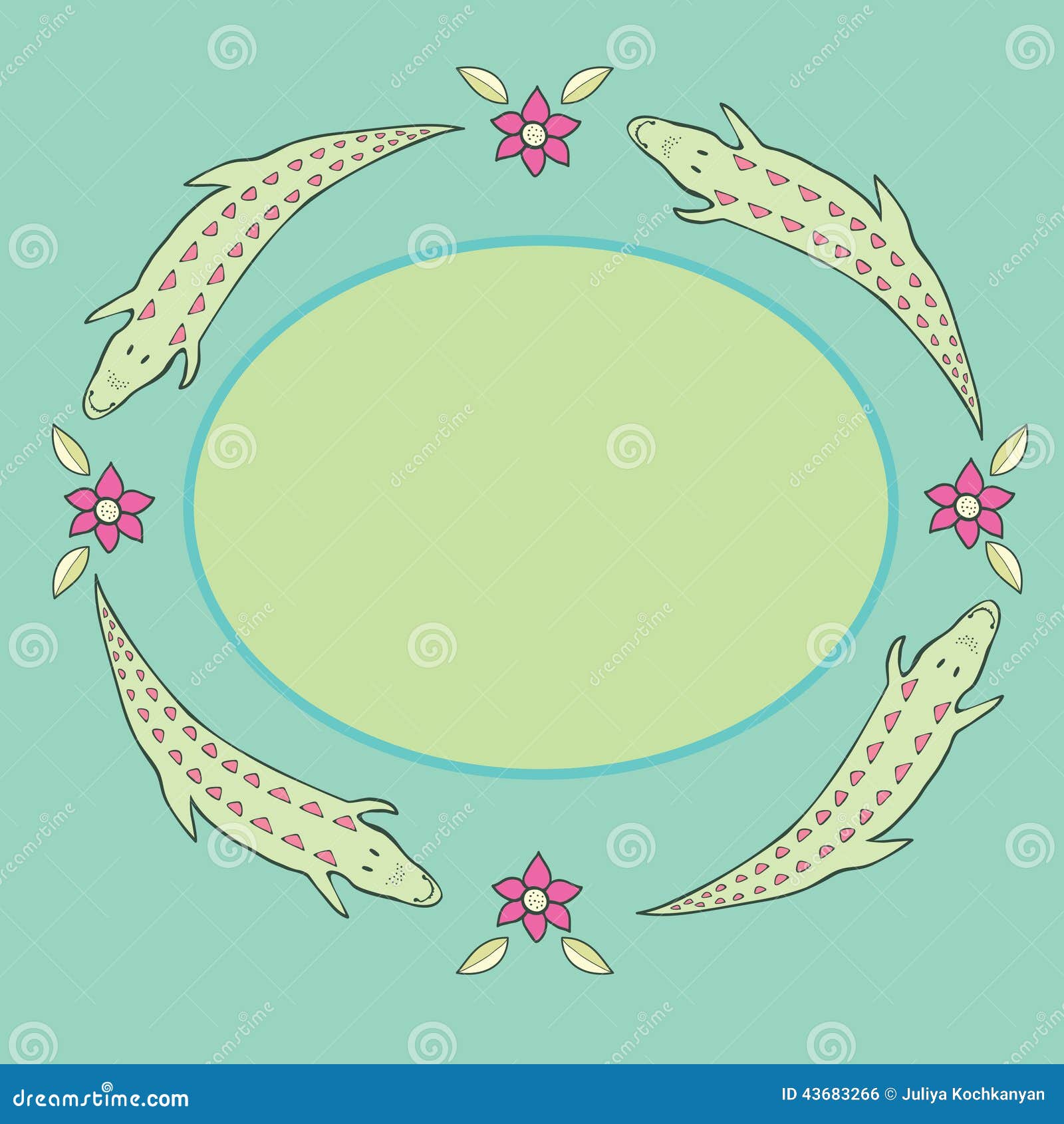 Frame crocodile stock vector. Illustration of reptilian - 43683266