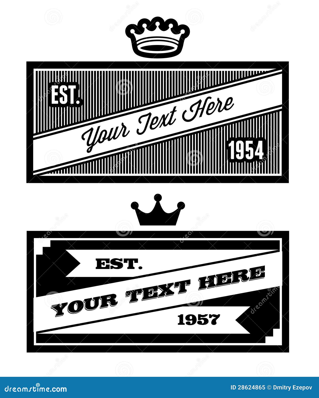 Monochrome Antique Hipster Vintage Label , Badge, Crest Rock And Roll ...