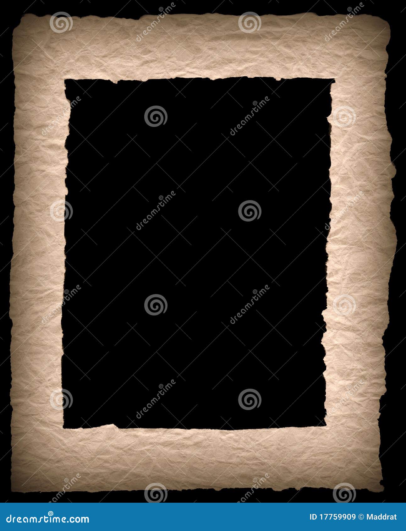 Frame Crumpled Paper on Black Background Stock Image - Image of path ...