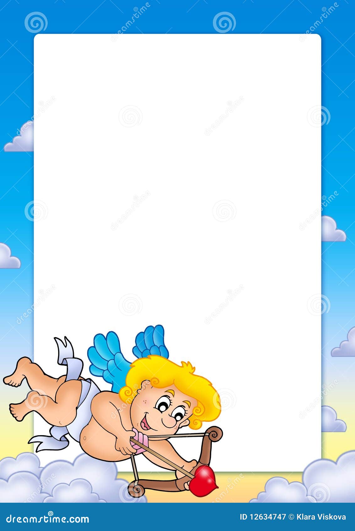 Frame with Cupid Shooting from Bow Stock Illustration - Illustration of ...