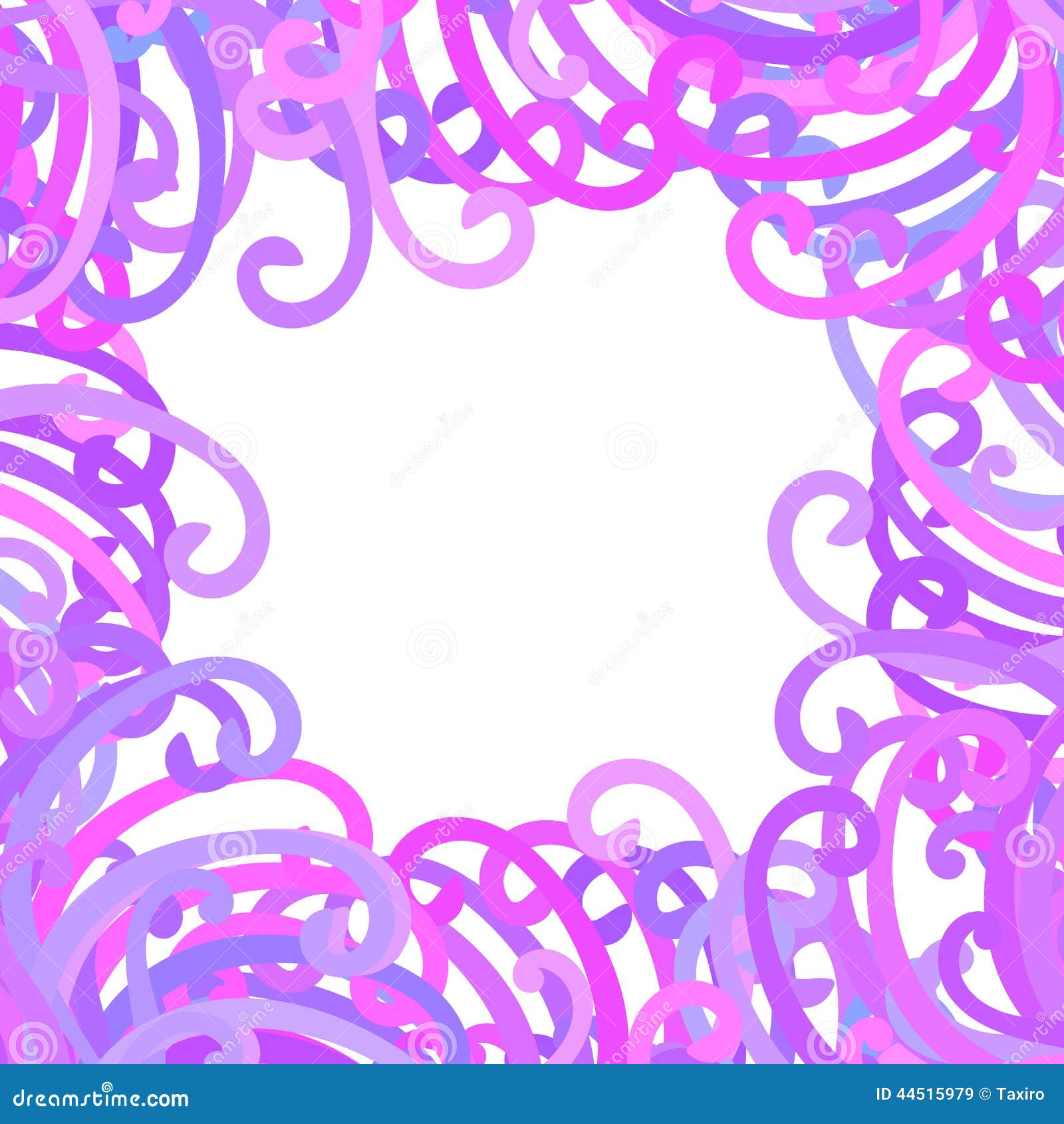 Frame from Curls Vector Colorful Stock Vector - Illustration of hand ...