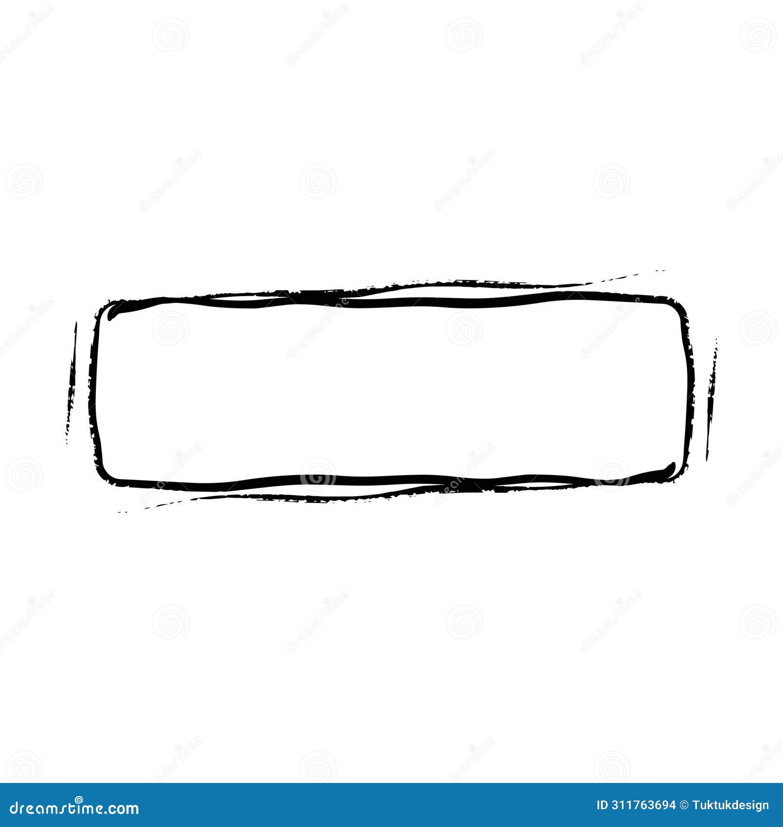 Frame Curved Rectangle Elongated Texture Element, Outline Border Grunge ...