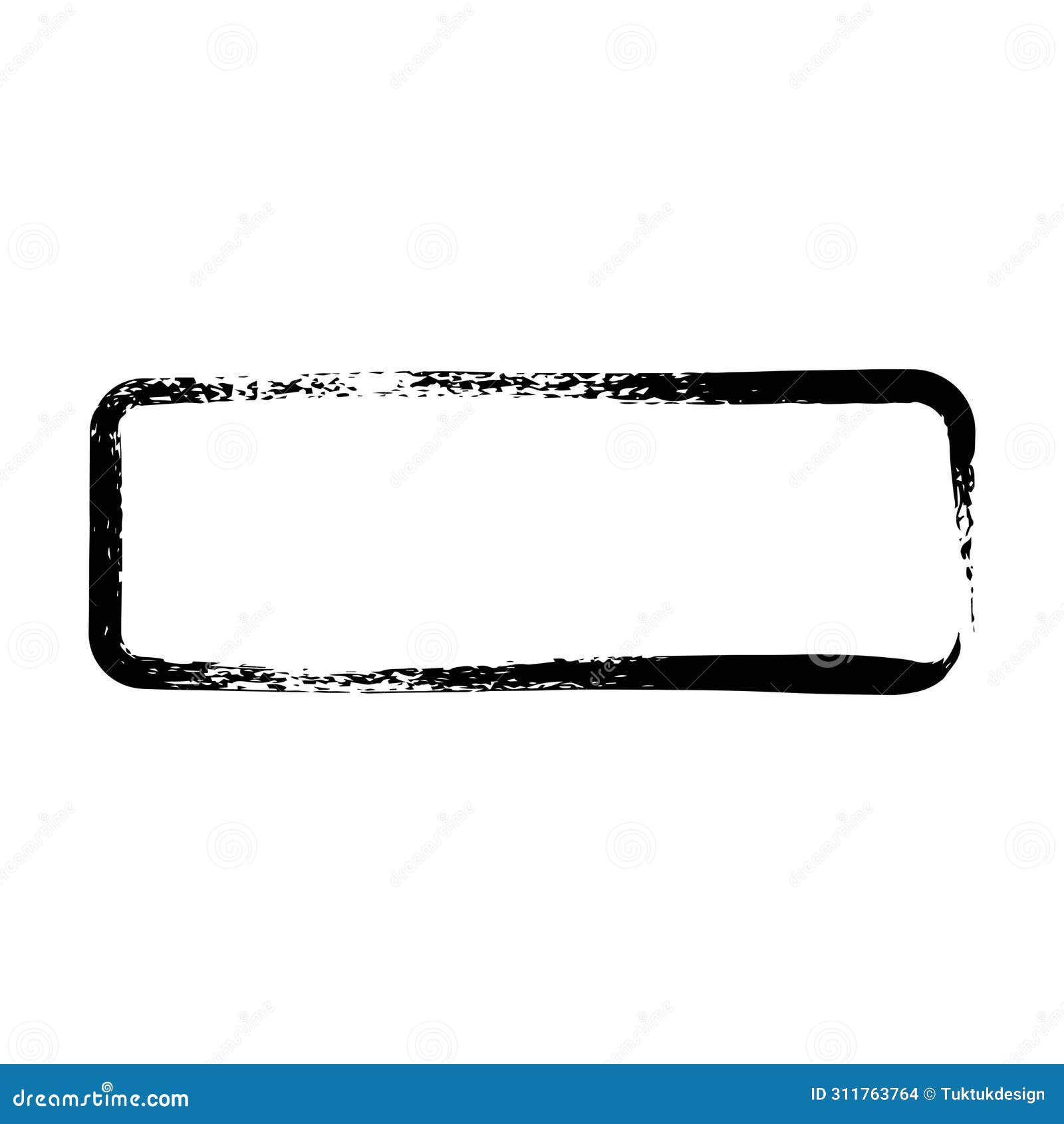 Frame Curved Rectangle Elongated Texture Element, Outline Border Grunge ...