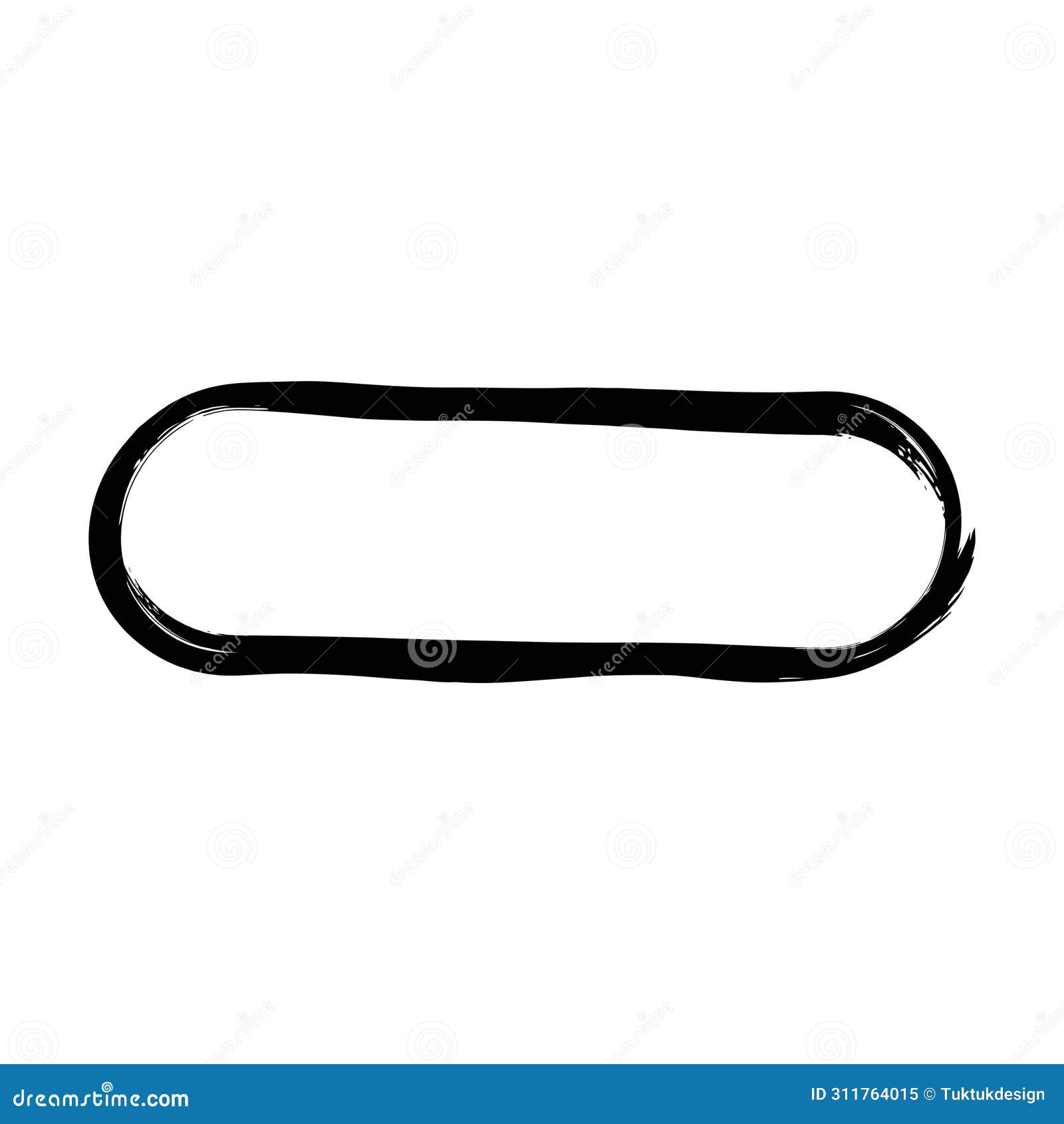 Frame Curved Rectangle Elongated Texture Element, Outline Border Grunge ...