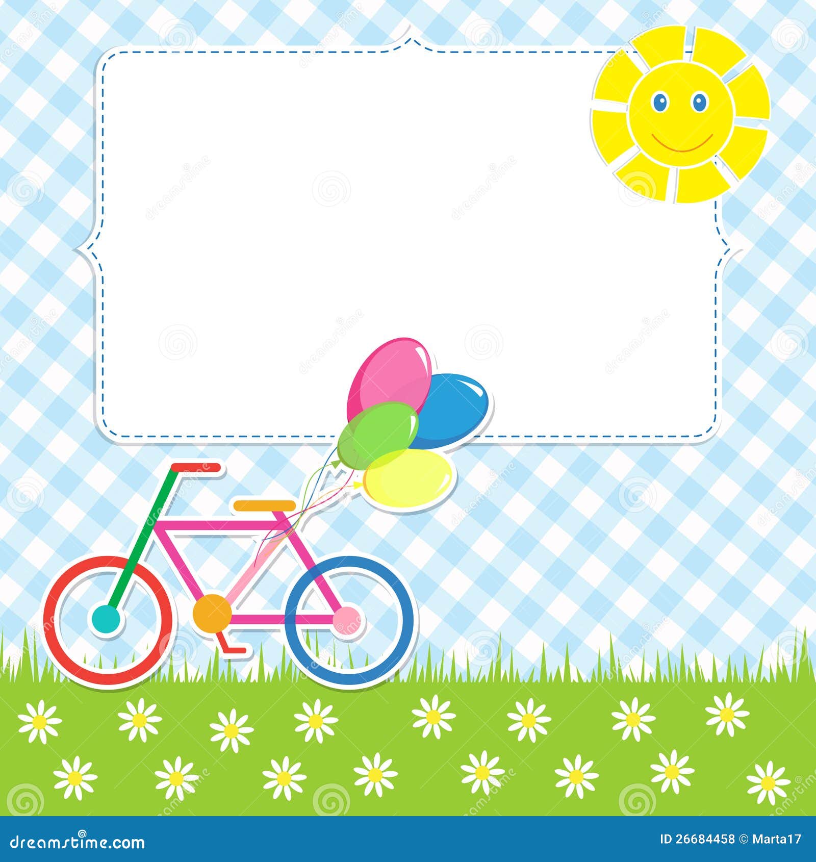 Frame with cute bike stock vector. Illustration of bright - 26684458