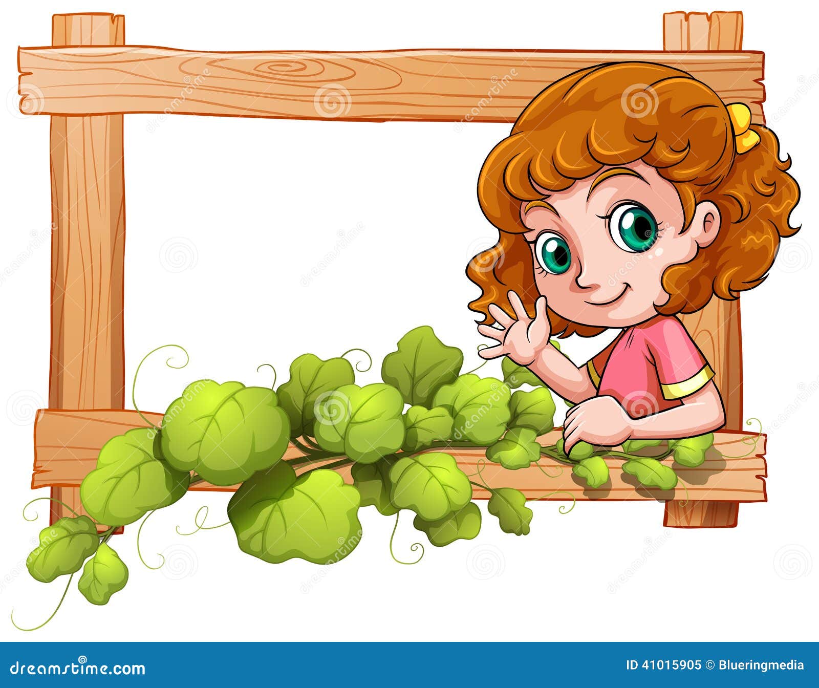 A Frame with a Cute Young Girl Stock Vector - Illustration of graphic ...