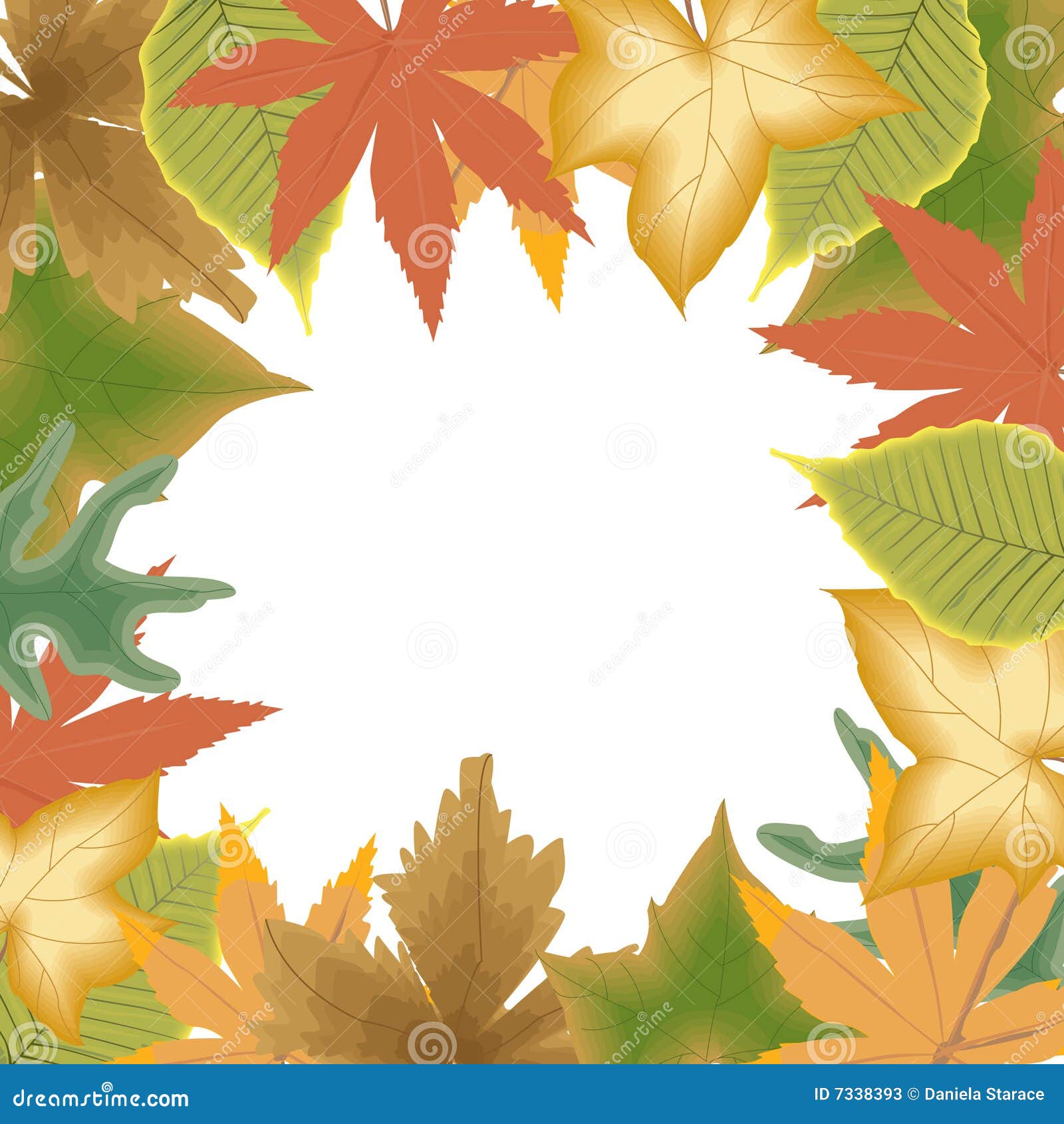 Frame das folhas de outono ilustração stock. Ilustração de fundo - 7338393