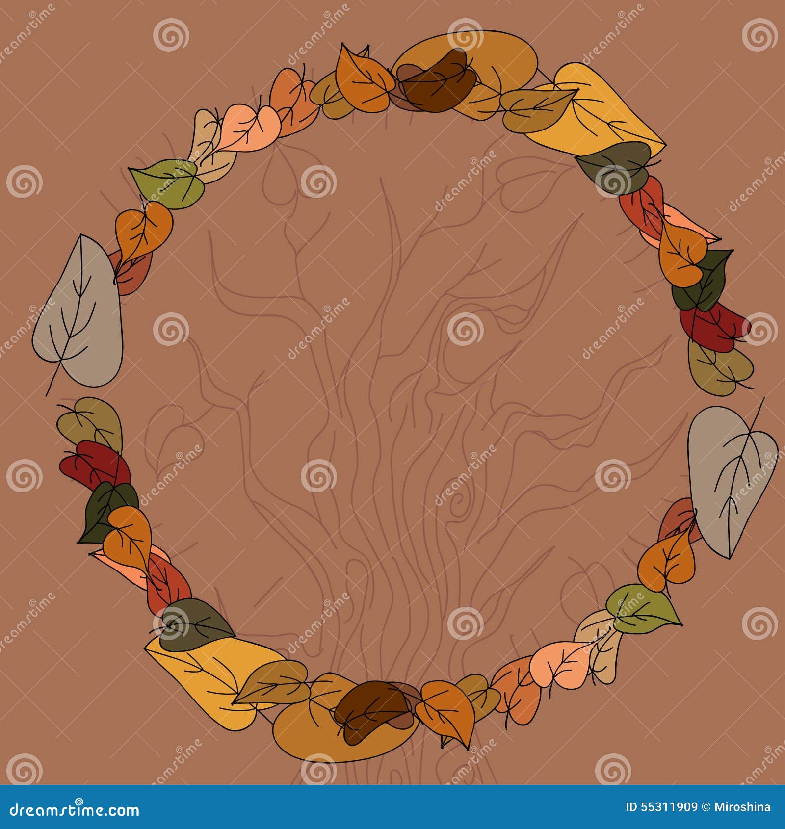 Frame Das Folhas De Outono Para Seu Texto Ilustração Stock - Ilustração ...