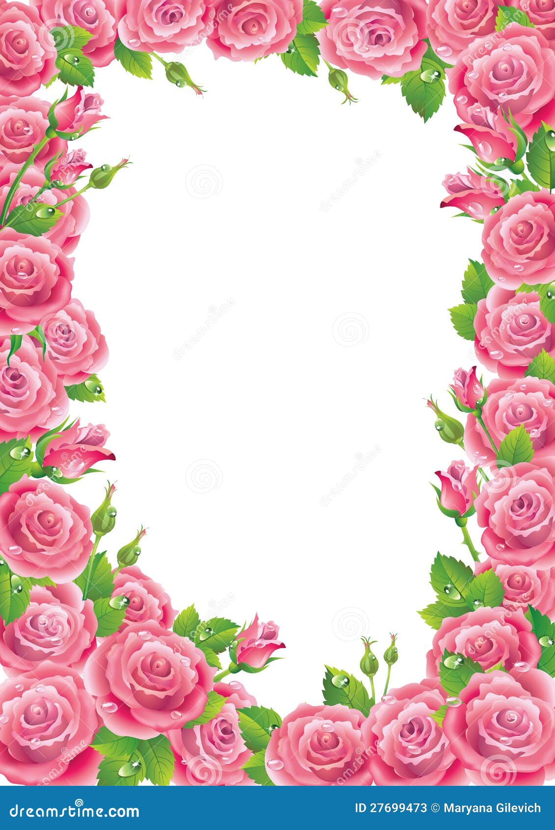 Frame das rosas ilustração do vetor. Ilustração de sentimento - 27699473