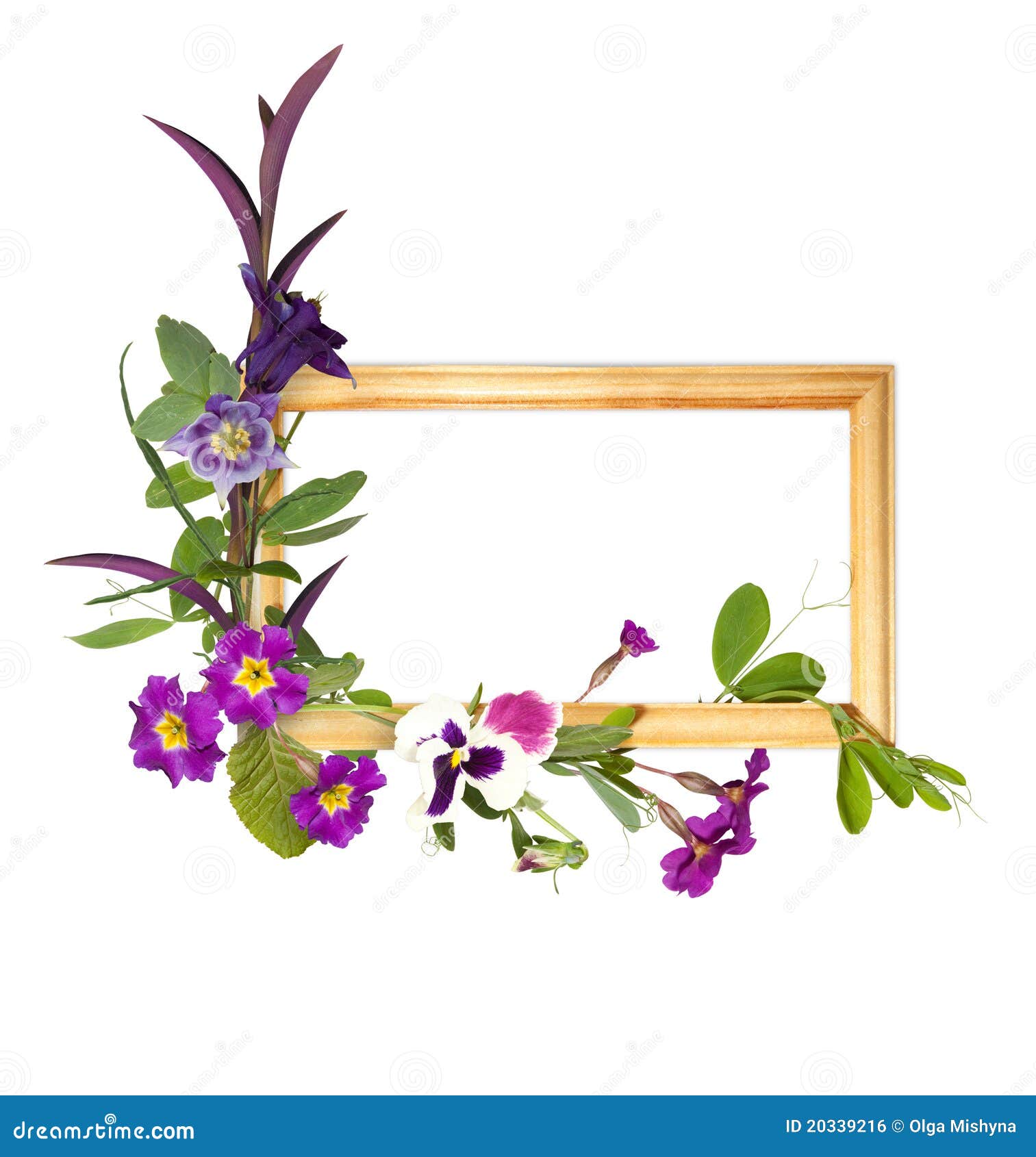 Frame De Madeira Com Flores Roxas Foto de Stock - Imagem de possa ...