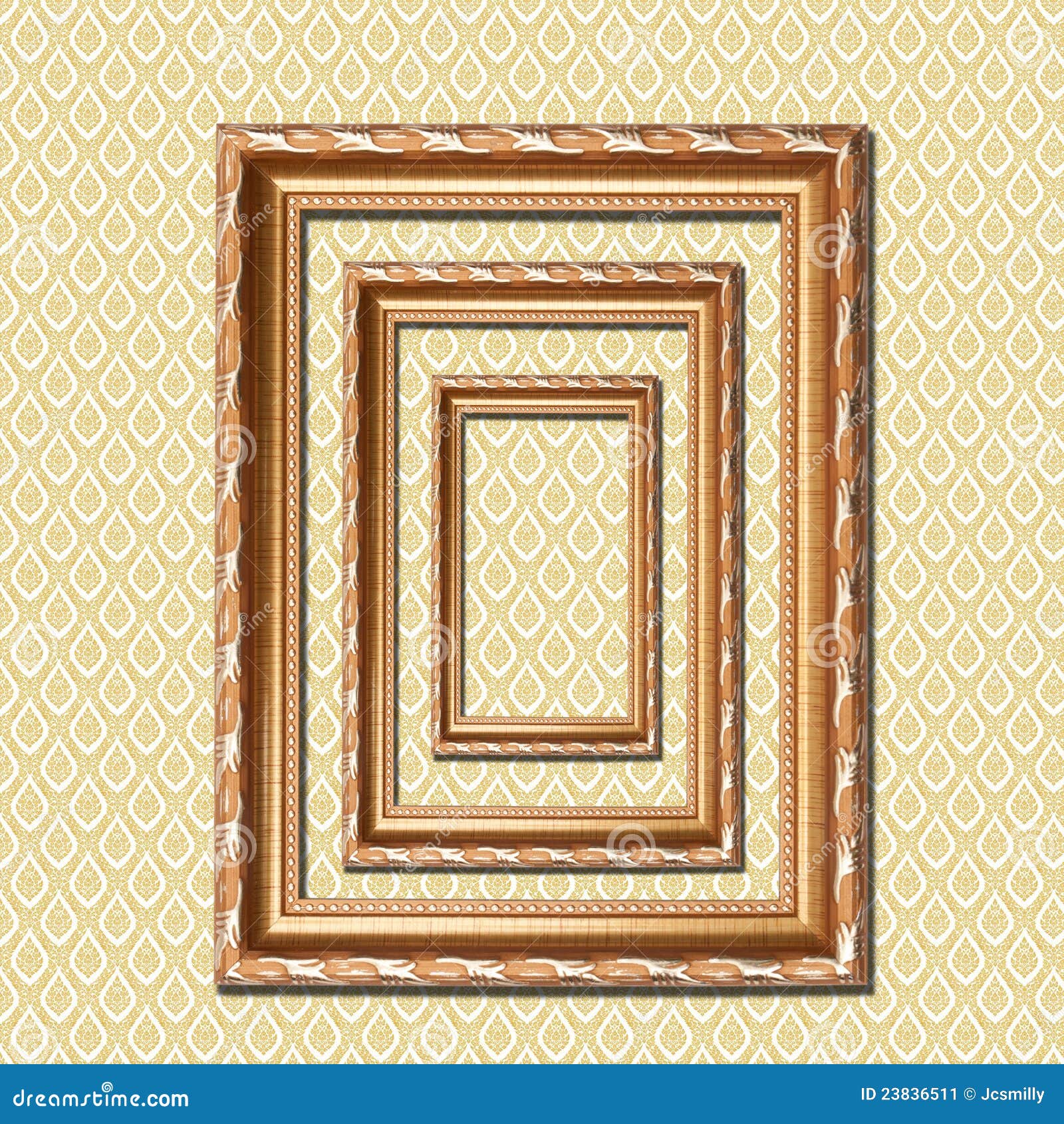 Frame De Madeira Retro Na Parede Imagem de Stock - Imagem de projeto ...