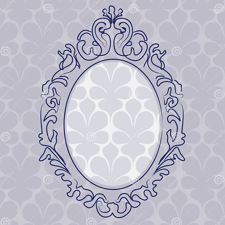 Frame de retrato azul ilustração stock. Ilustração de decorativo - 7386405