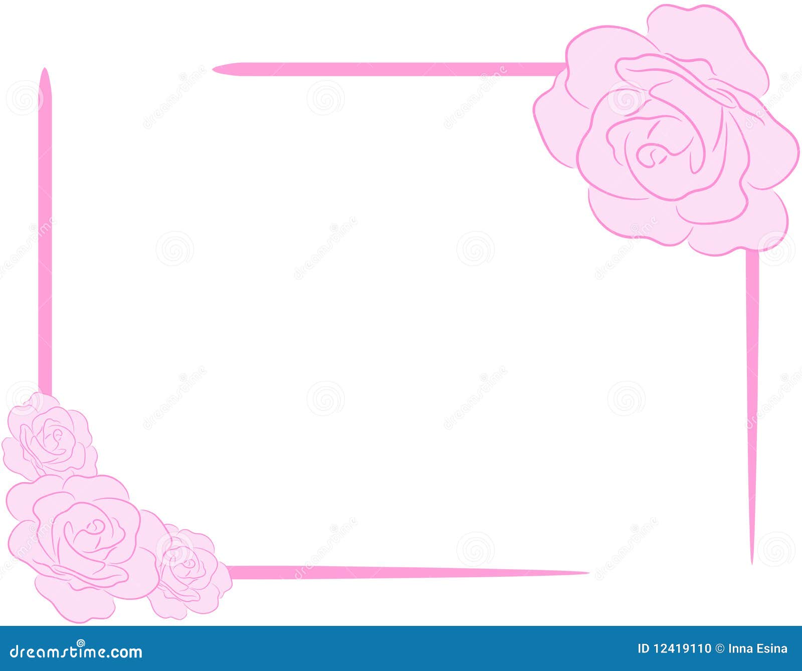 Frame de Rosa ilustração do vetor. Ilustração de sazonal - 12419110