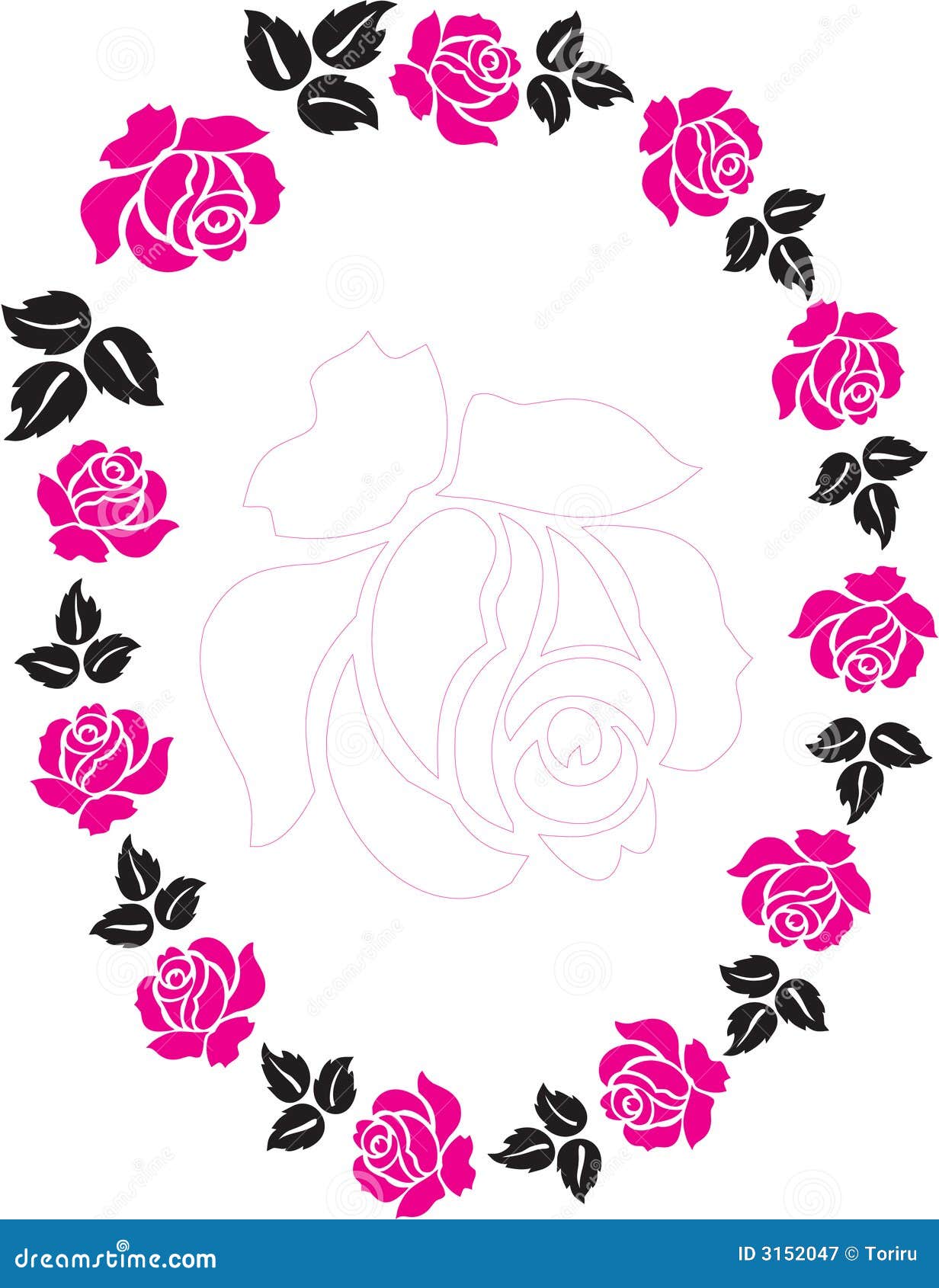 Frame de Rosa ilustração do vetor. Ilustração de objetos - 3152047