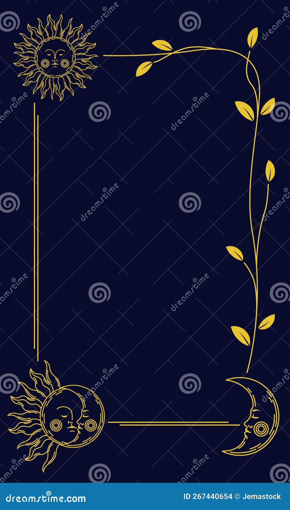 Frame Decoration Esoteric Style Stock Vector - Illustration of alchemy ...