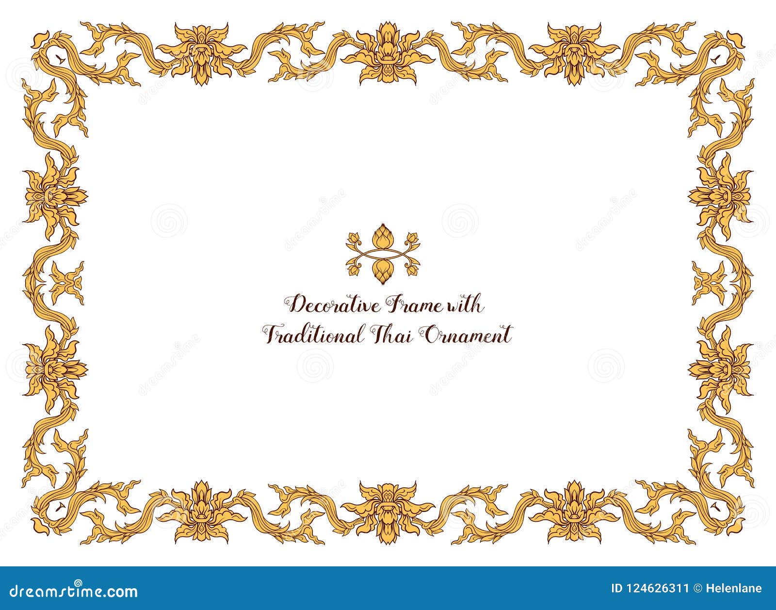 Frame with Decorative Elements of Traditional Thai Ornament. Stock ...