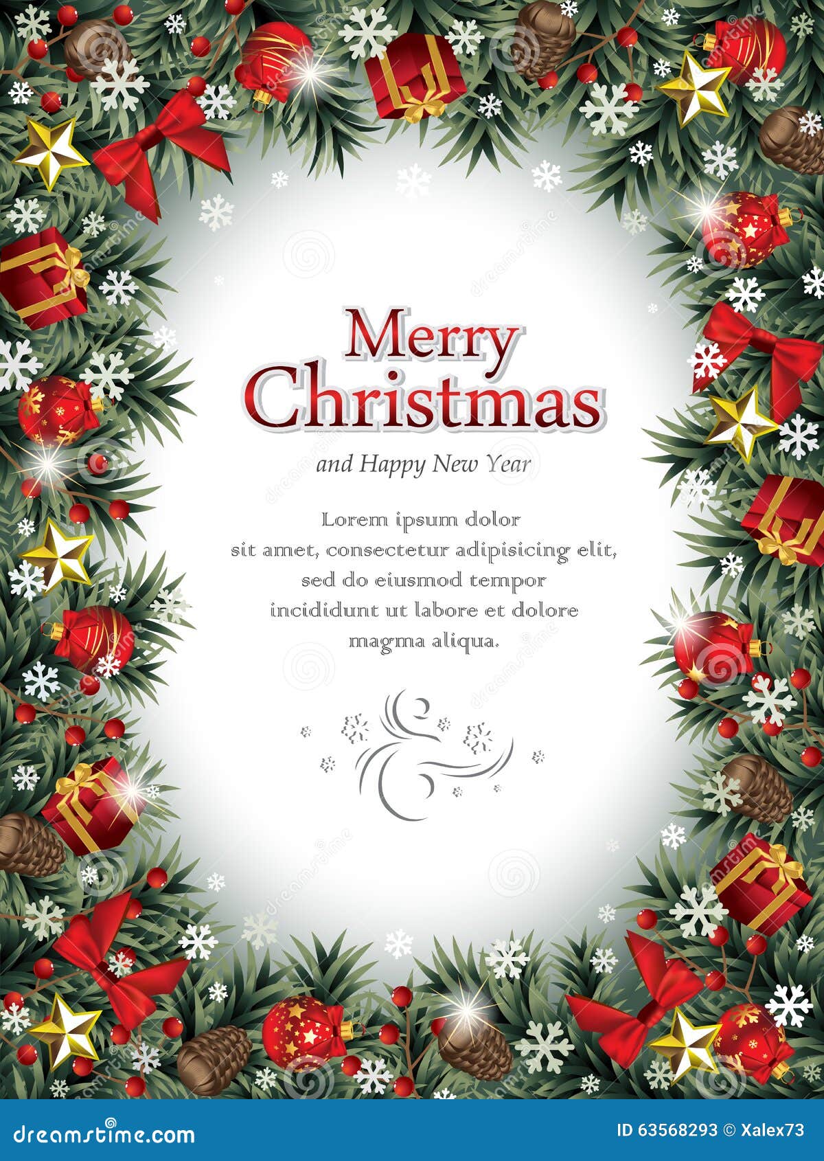 Frame decorativo do Natal ilustração do vetor. Ilustração de verde ...