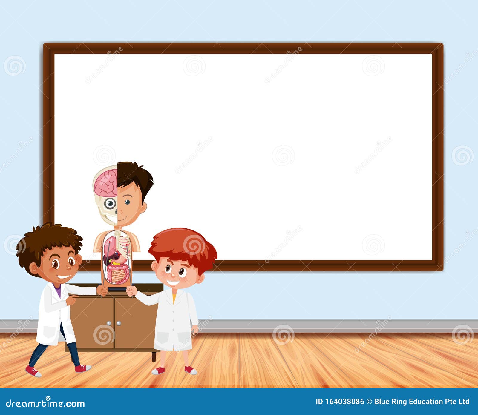 Frame Design with Board and Students in Class Stock Vector ...