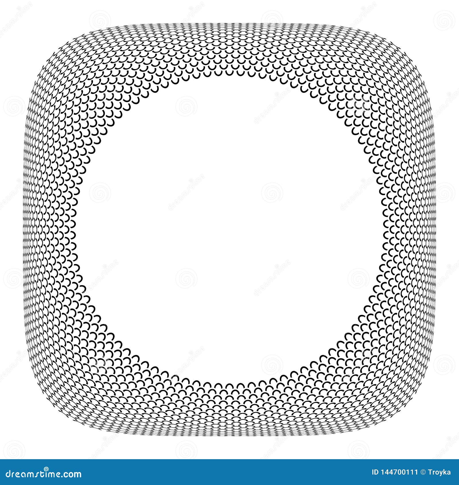 Frame Design. Circle Scales Pattern in Convex Square Shape Stock Vector ...