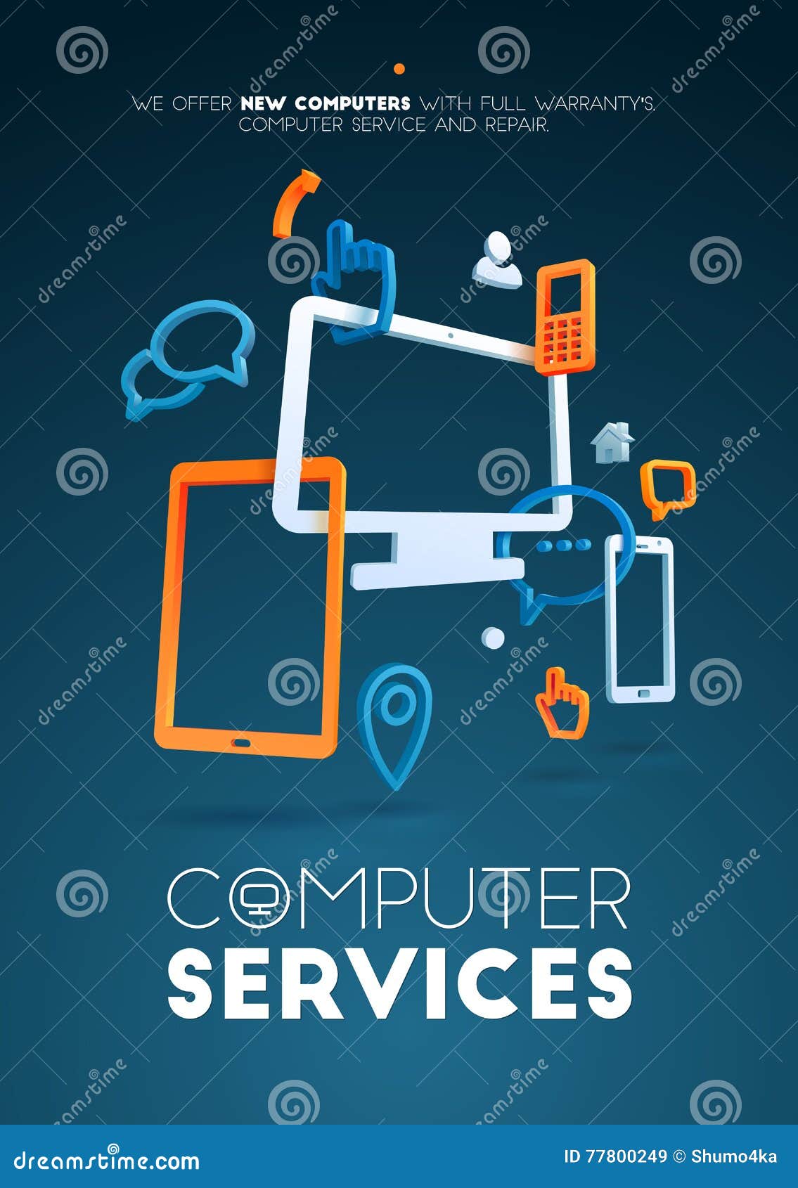 Frame Design Computer Service. Illustration for Web Design, Application ...