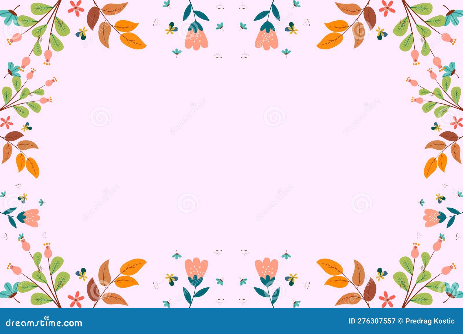 Frame Design Creative Leaves Stock Illustration - Illustration of ...