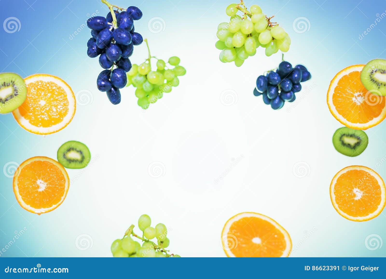 Frame Design of the Falling Fruit Stock Image - Image of kiwi, green ...