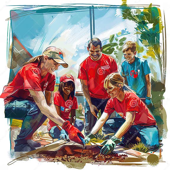 Frame Design Featuring Volunteer Activities for National Make a ...