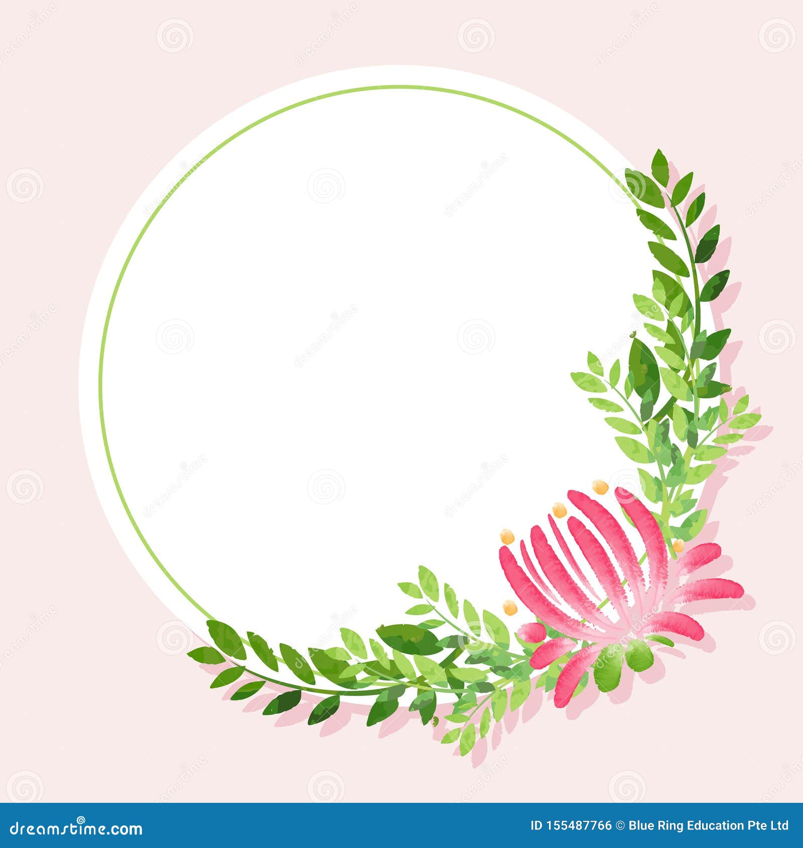 Frame Design with Flowers and Leaves Stock Vector - Illustration of ...