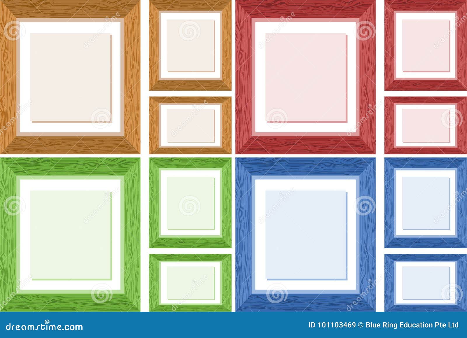 Frame Design in Four Different Colors Stock Vector - Illustration of ...