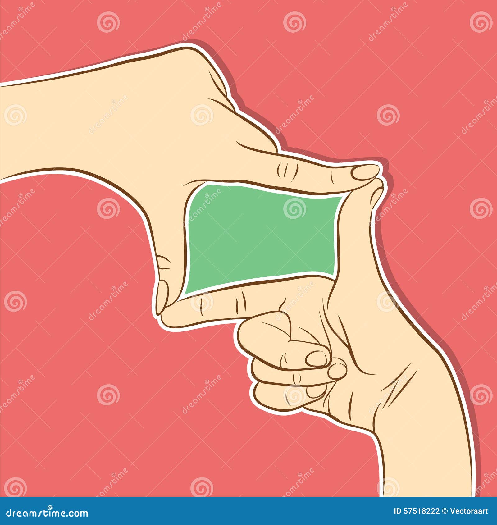 Frame design by hand stock vector. Illustration of hand - 57518222