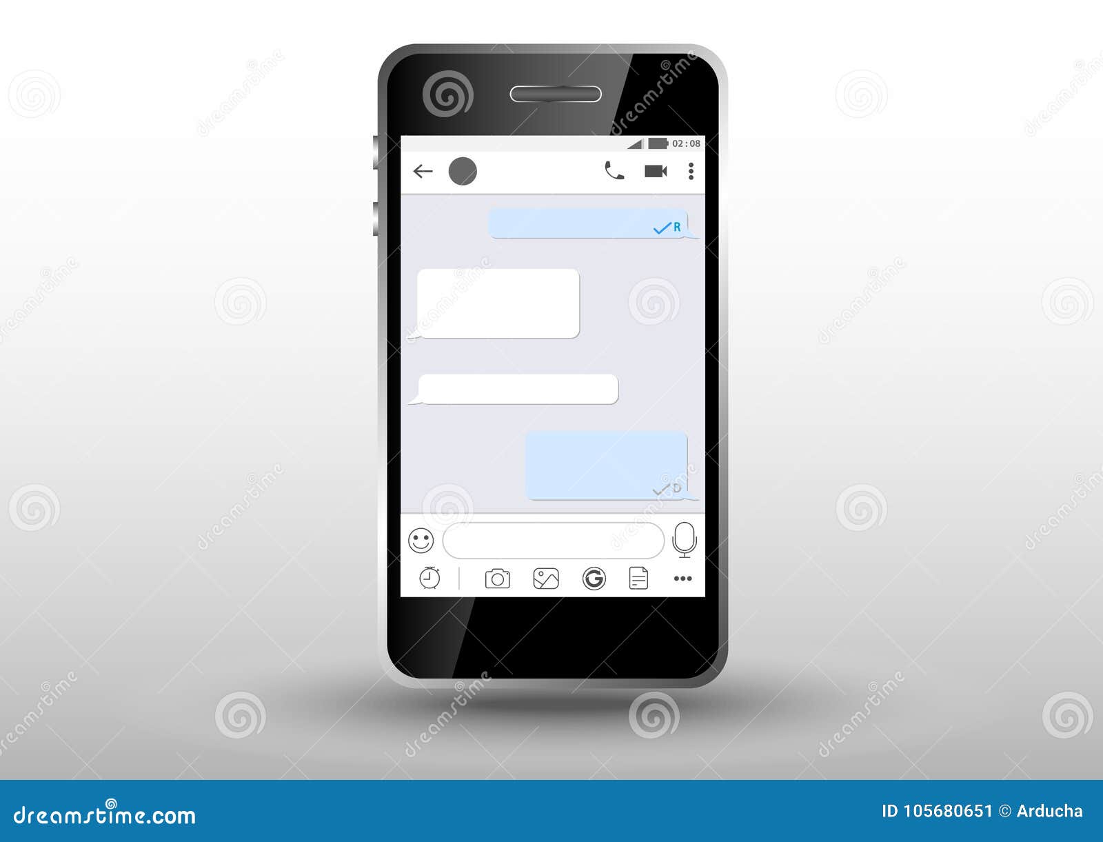 Messenger Mobile Application Frame Stock Vector - Illustration of ...