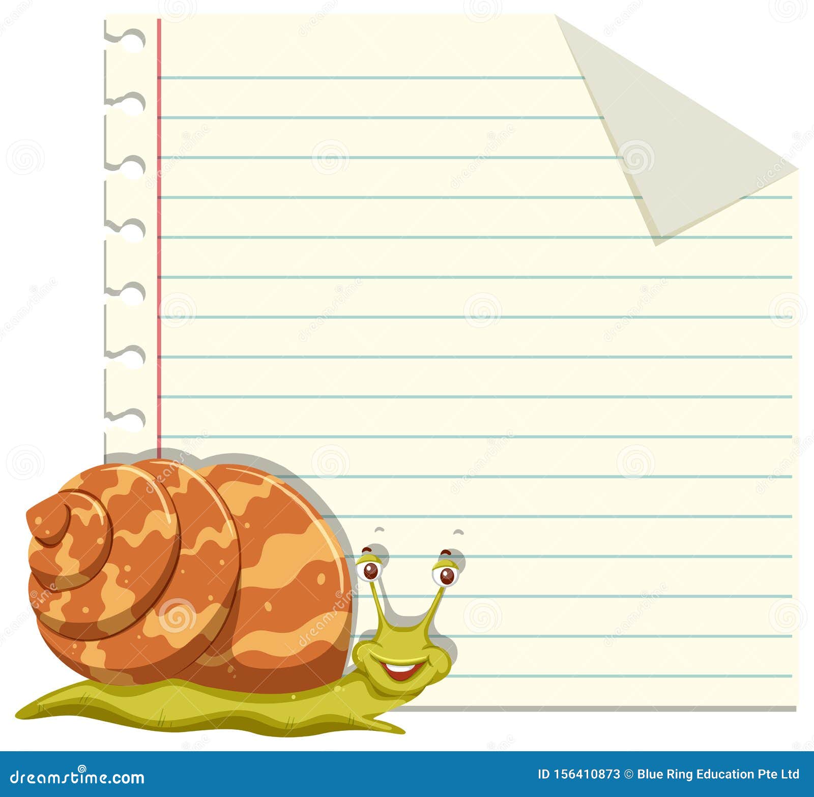 Frame Design Template with Happy Snail Stock Vector - Illustration of ...