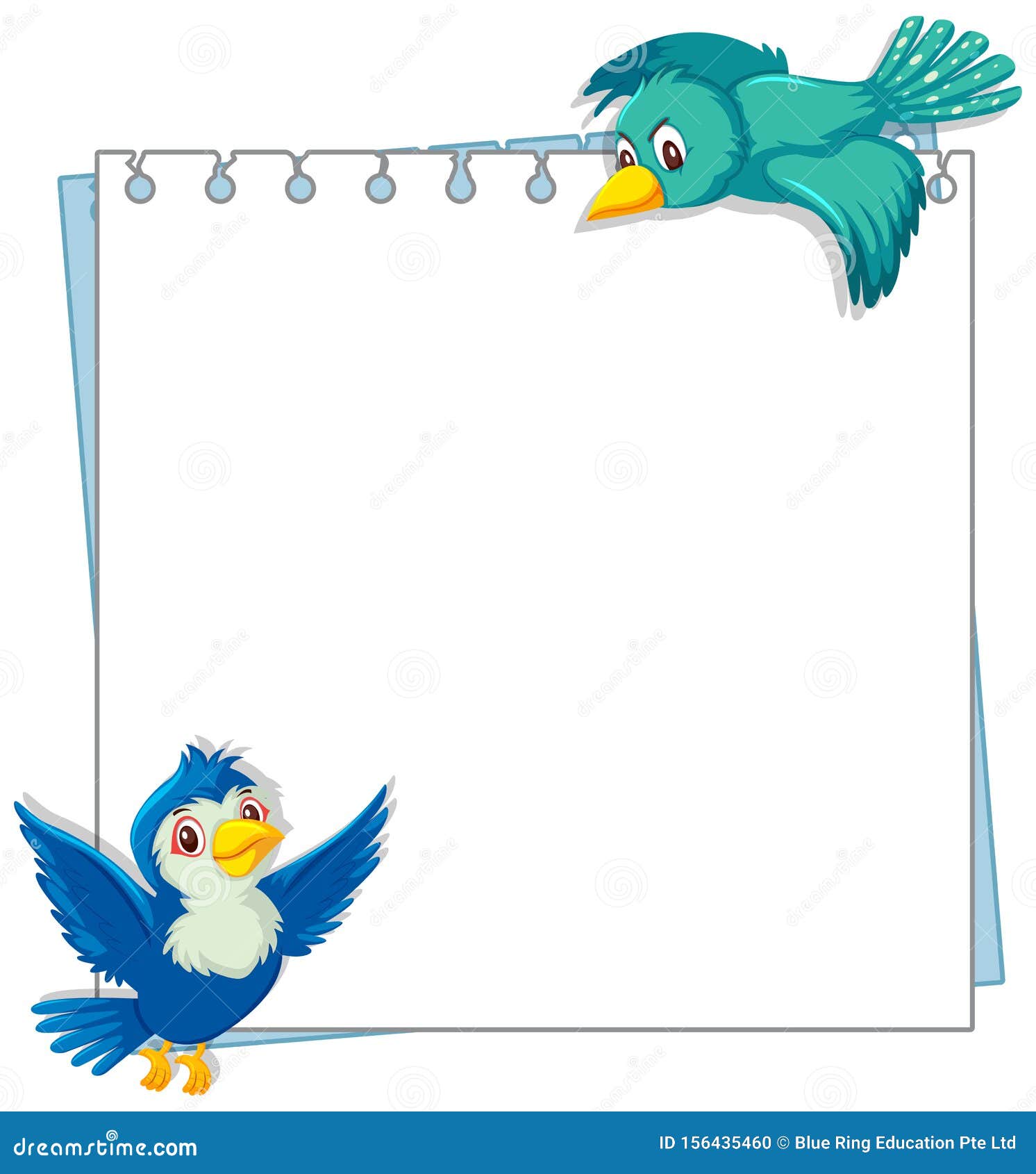 Frame Design Template with Two Birds Stock Illustration - Illustration ...