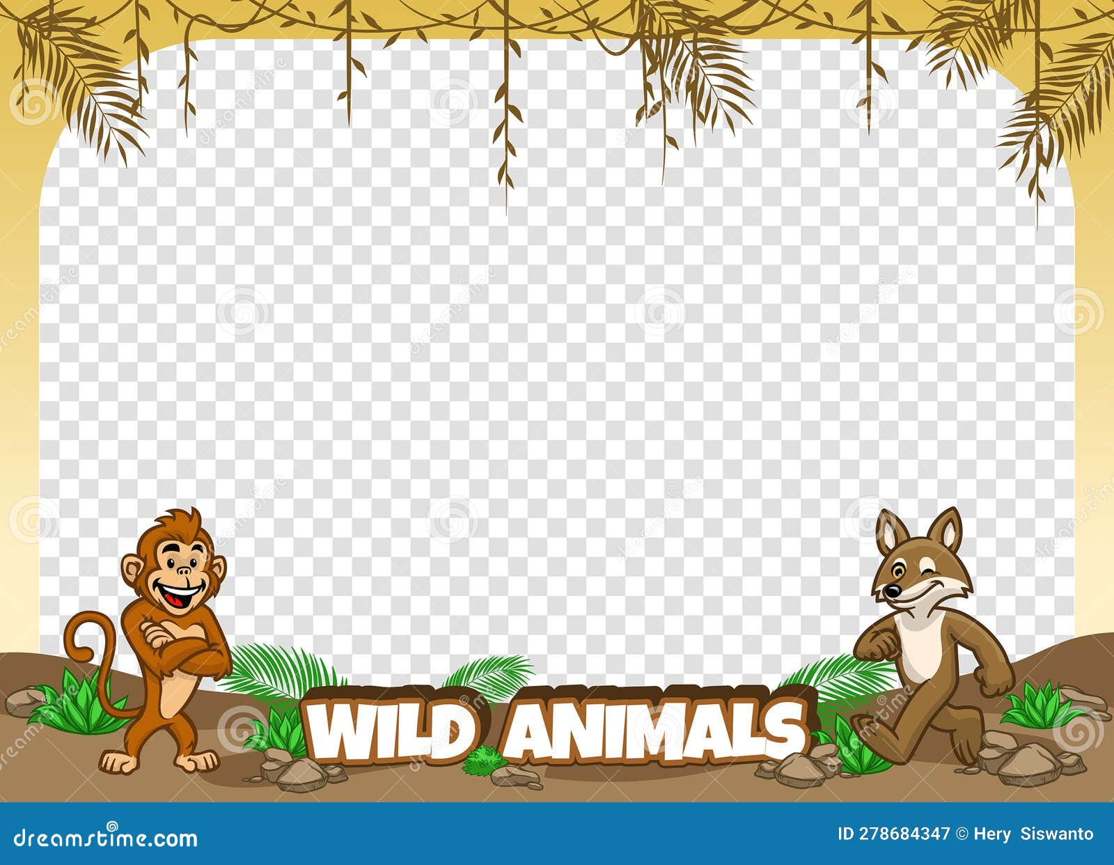 Frame Design of Wild Animal Zoo Nature Stock Vector - Illustration of ...