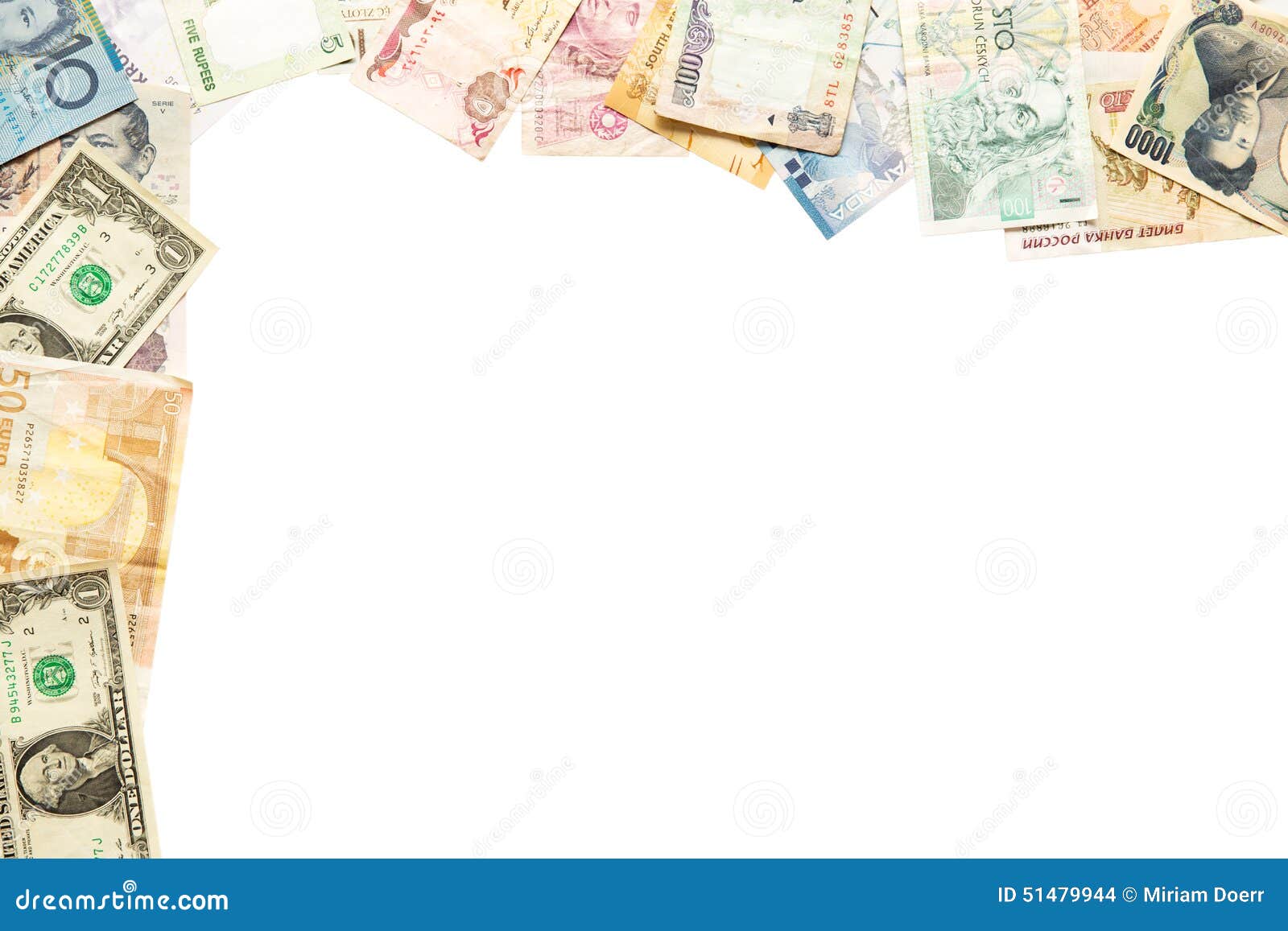 Frame of Different Banknotes Stock Photo - Image of countries, economy ...