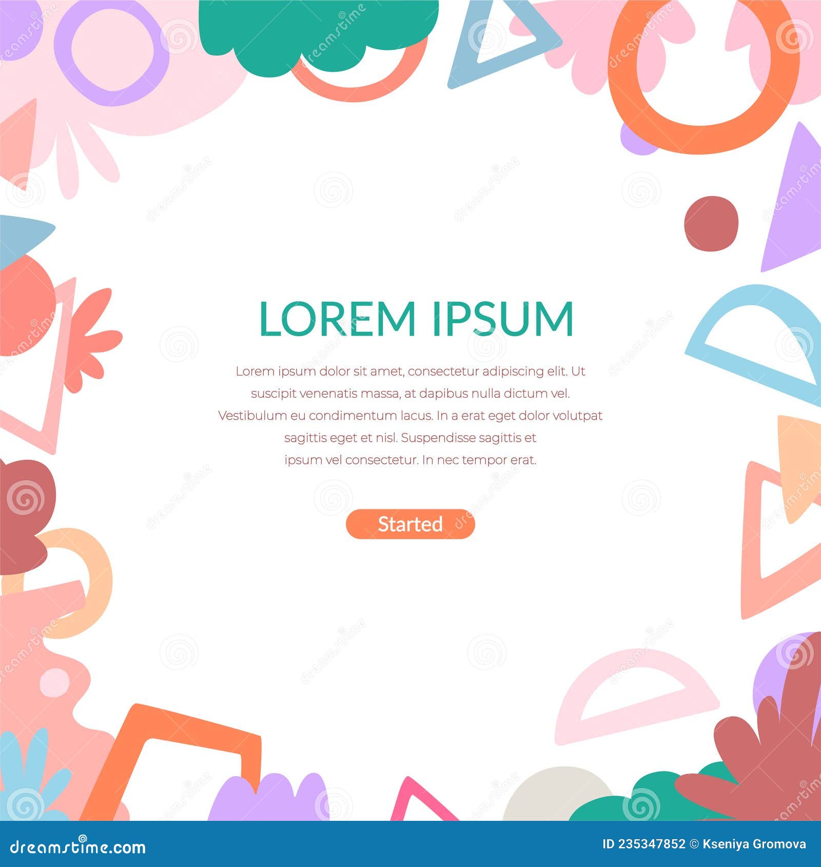 Frame of Different Geometric Shapes with Text Stock Vector ...