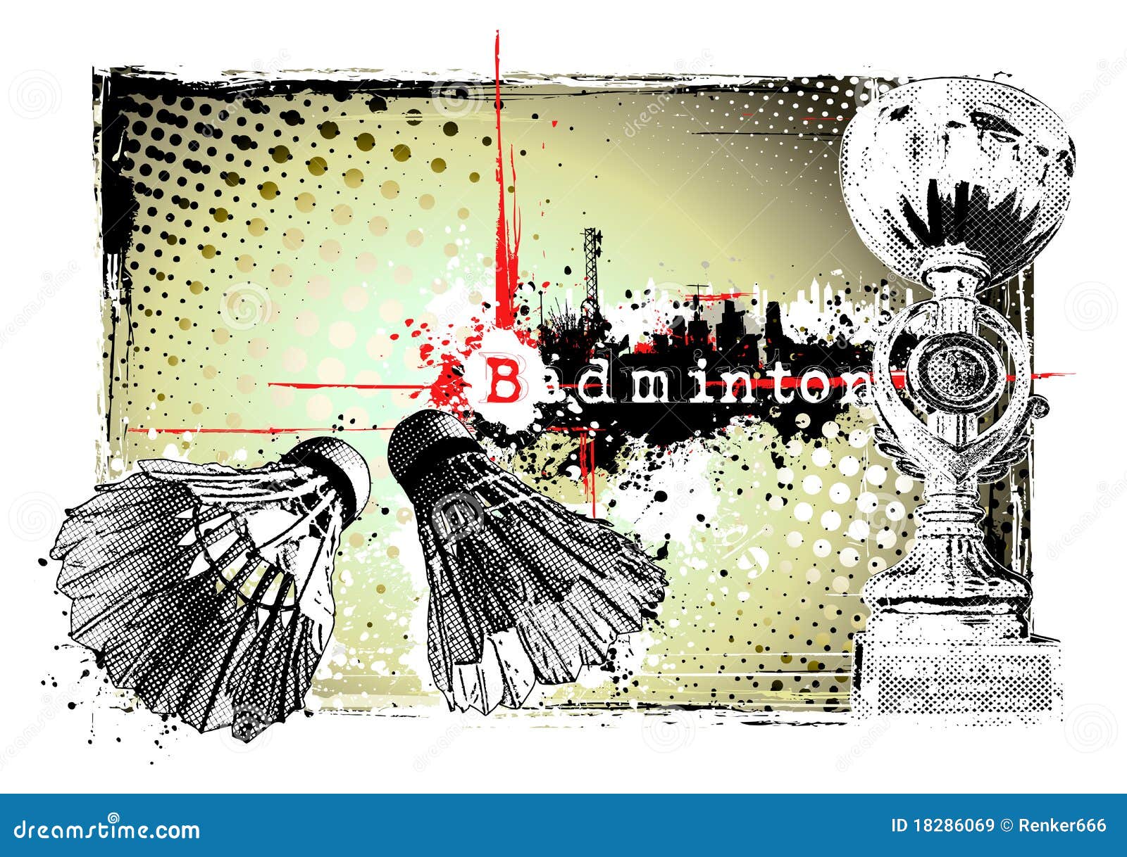 Frame do Badminton ilustração do vetor. Ilustração de esporte - 18286069