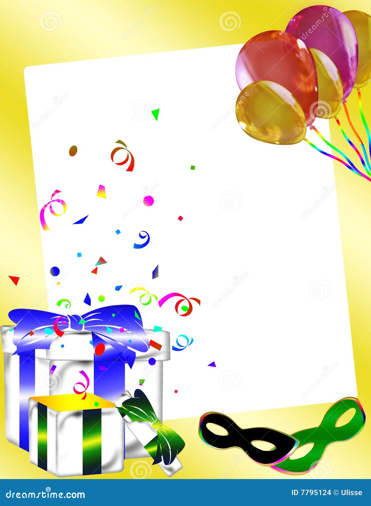 Frame do carnaval ilustração stock. Ilustração de bonito - 7795124