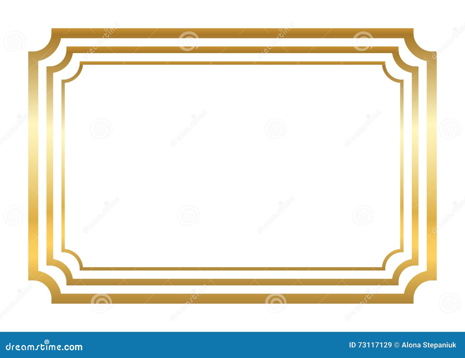 Frame Do Ouro Estilo Dourado Simples Bonito Ilustração do Vetor ...