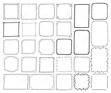 Frame Doodle Vector Set. Drawing Sketch Hand Drawn Line Eps10 Stock ...